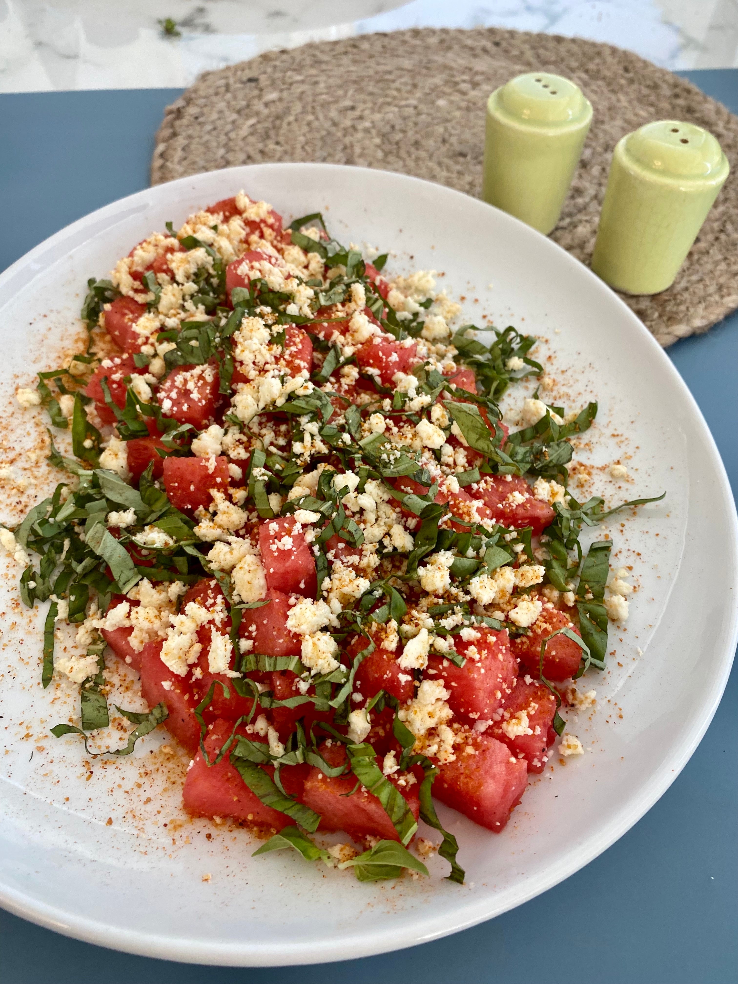 Desert Dusted Watermelon Salad with Basil